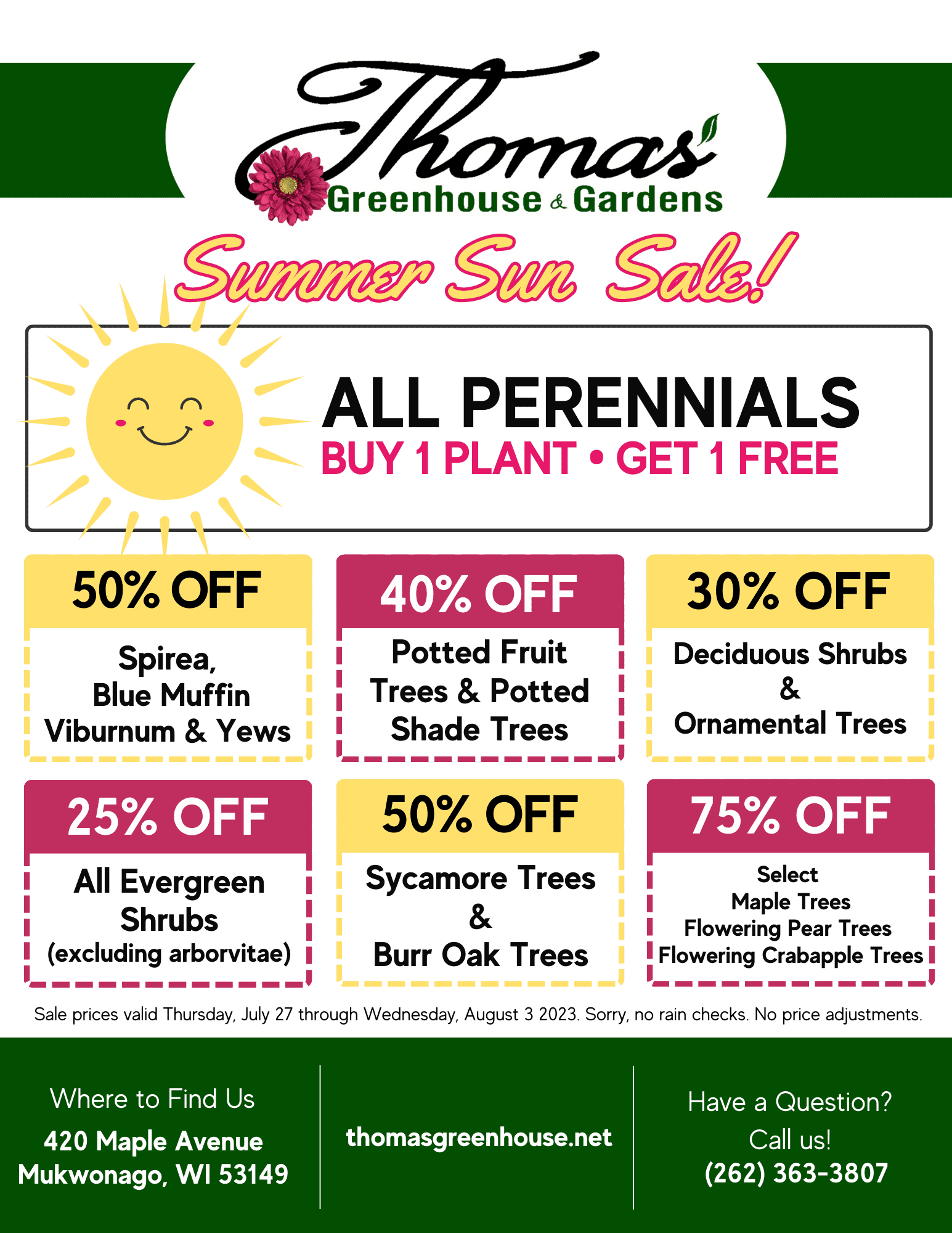 Summer Sun Sale • Thomas Greenhouse & Gardens